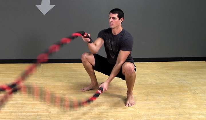 Battle Rope Exercise: Alternating Wave Squat | Onnit Academy